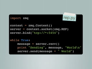ZeroMQ: Messaging Made Simple | PPT