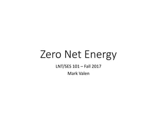 Zero Net Energy | PDF