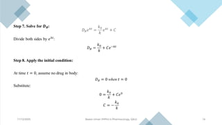 Zero Order Absorption Model: Biopharmaceutics | PPTX