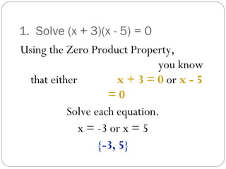 Zero product property notes | PPT