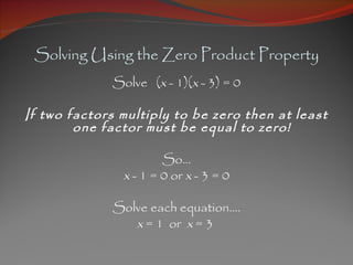 Zero product property remediation notes | PPT