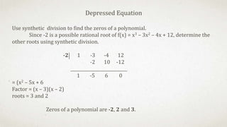 Zeros of a polynomial function | PPTX