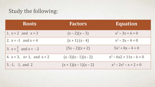Zeros of a polynomial function | PPTX