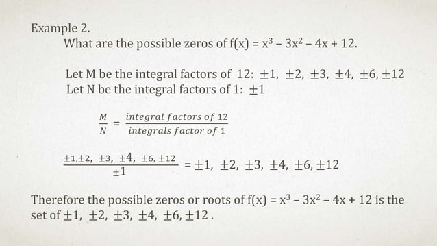 Zeros of a polynomial function | PPTX | Science