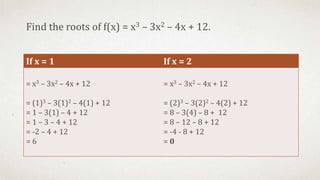 Zeros of a polynomial function | PPTX