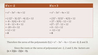 Zeros of a polynomial function | PPTX