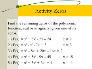 Zeros of p(x) | PPT