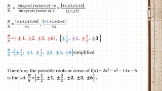 Zeros or roots of a polynomial if a greater than1 | PPT
