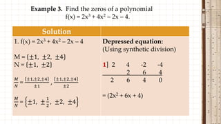 Zeros or roots of a polynomial if a greater than1 | PPTX