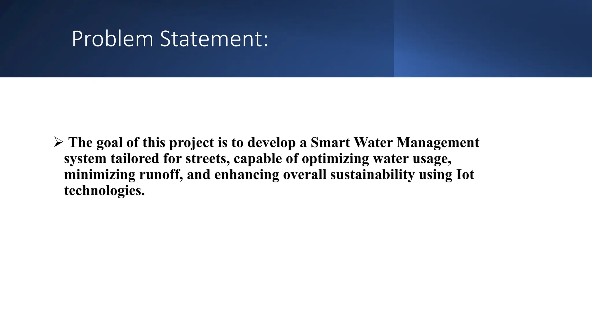 Smart water management using IOT and AI project | PPTX