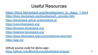 Zero to DApp using BlockStack | PPT