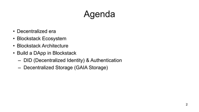 Zero to DApp using BlockStack | PPT