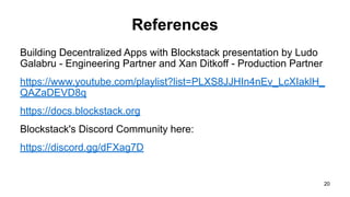 Zero to DApp using BlockStack | PPT