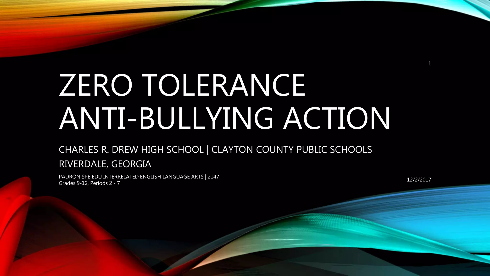 Zero tolerance anti bullying action | PPT