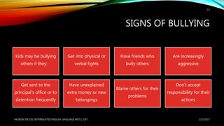 Zero tolerance anti bullying action | PPT