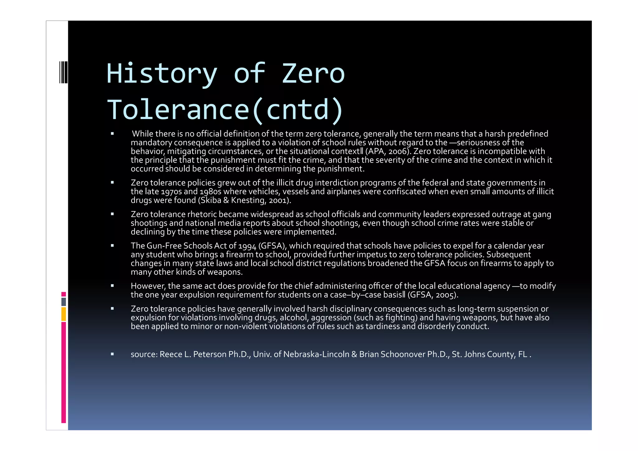 Zero tolerance policy | PDF