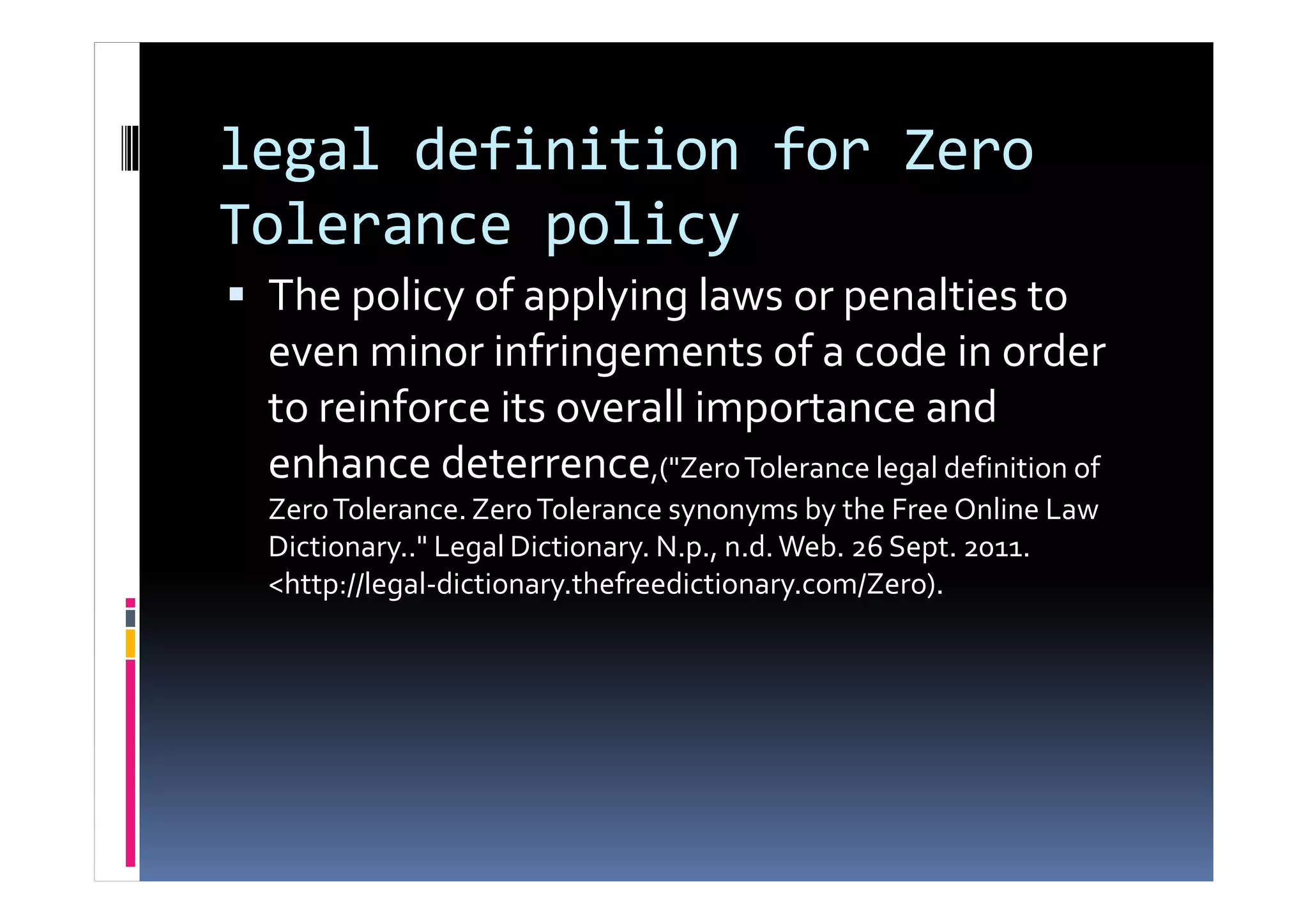 Zero tolerance policy | PDF