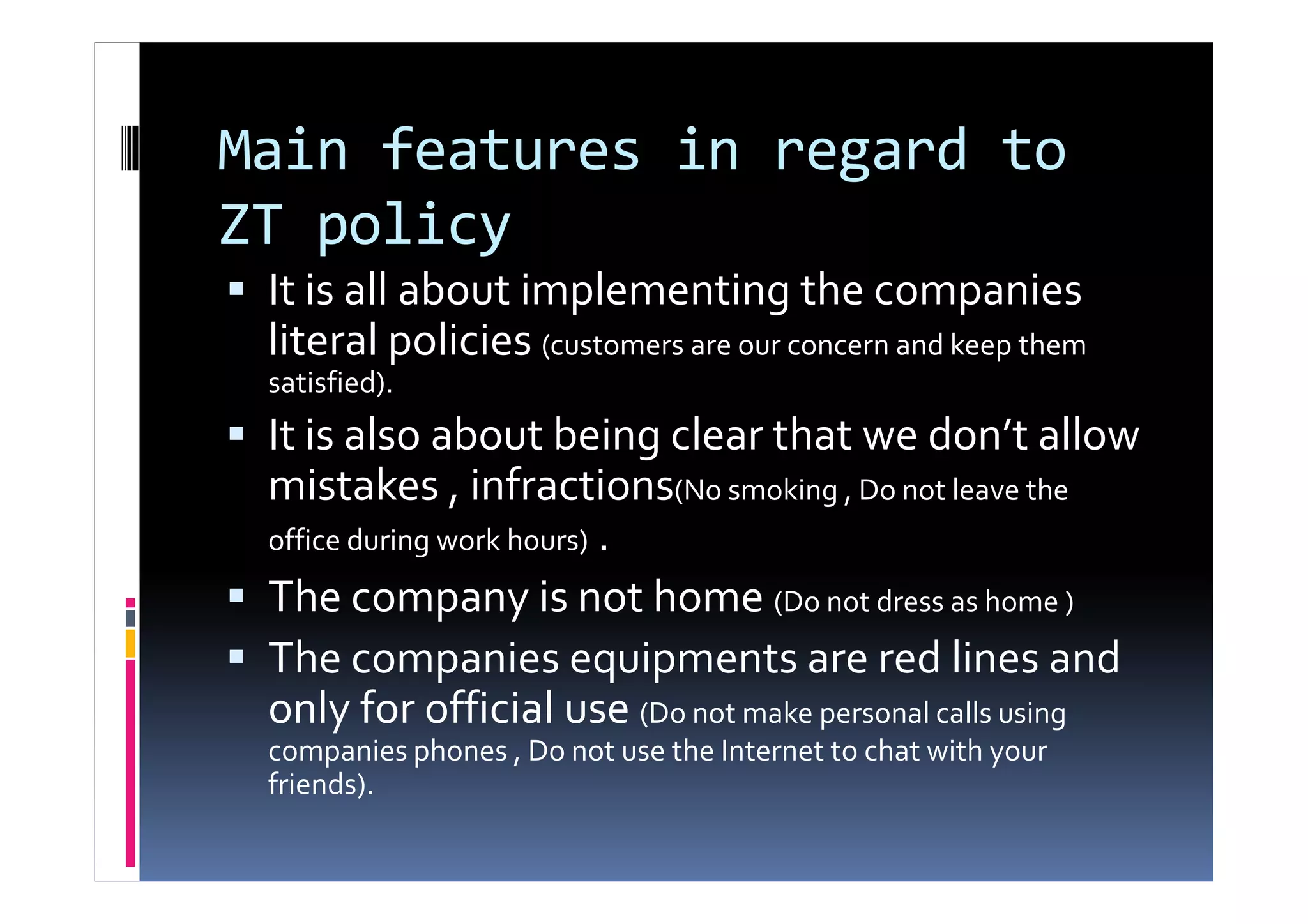 Zero tolerance policy | PDF