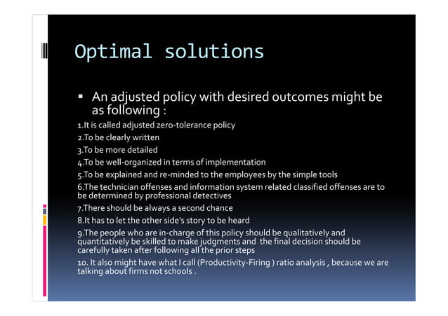 Zero tolerance policy | PDF