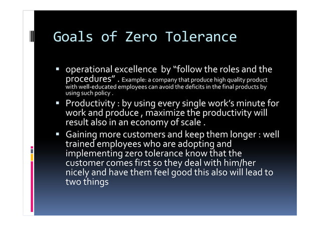Zero tolerance policy | PDF