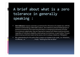 No Zero Tolerance