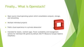 Zero to Nova: A VMware Admin's Month of Openstack | PPT