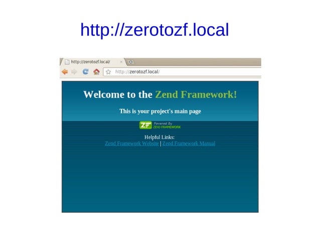 Zero to Zend Framework in 10 minutes | PPT