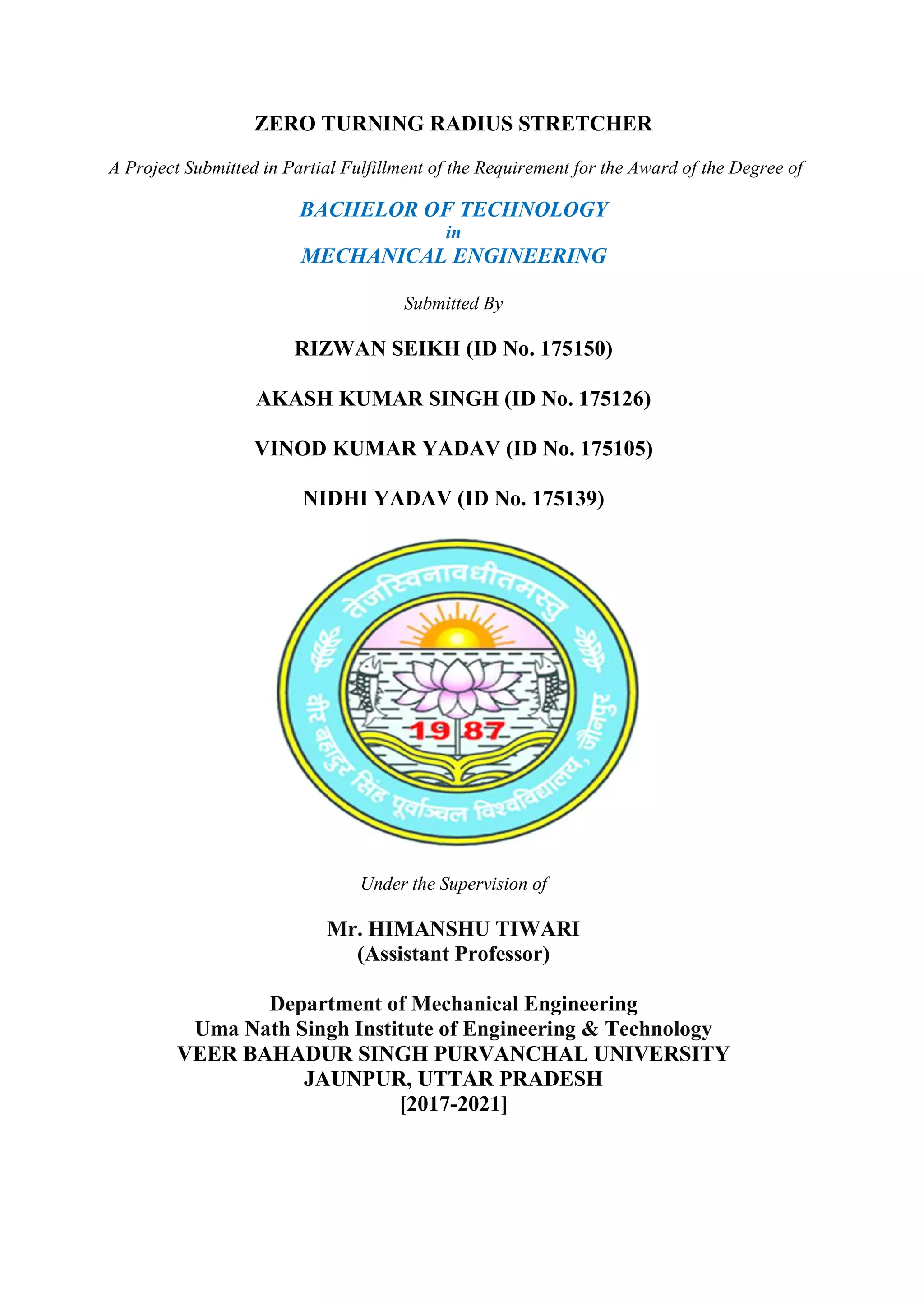 ZERO TURNING RADIUS STRETCHER (ZTRS) | PDF