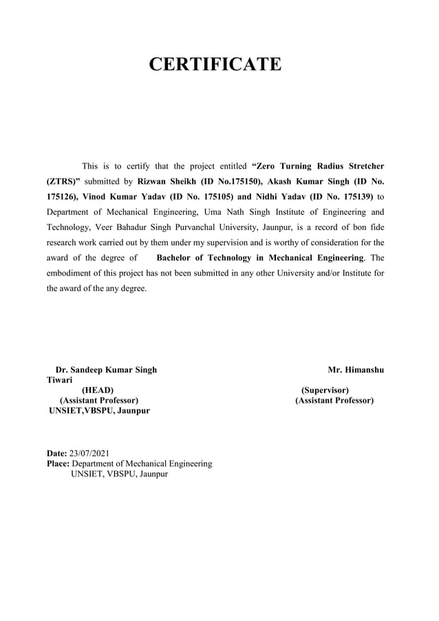 ZERO TURNING RADIUS STRETCHER (ZTRS) | PDF | Auto Type | Automotive