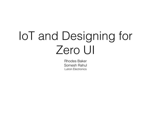 Designing for Zero UI | PPT