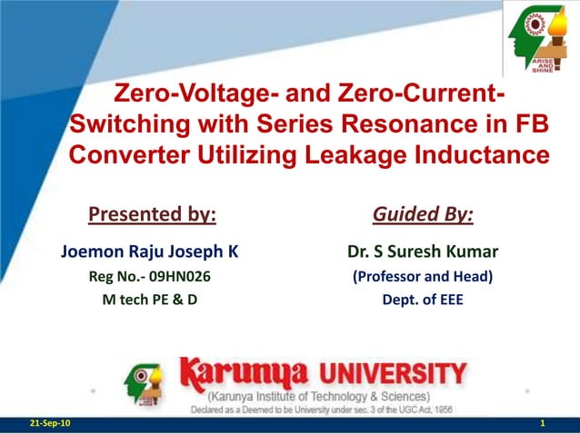 Zero Voltage Zero Current | PPTX