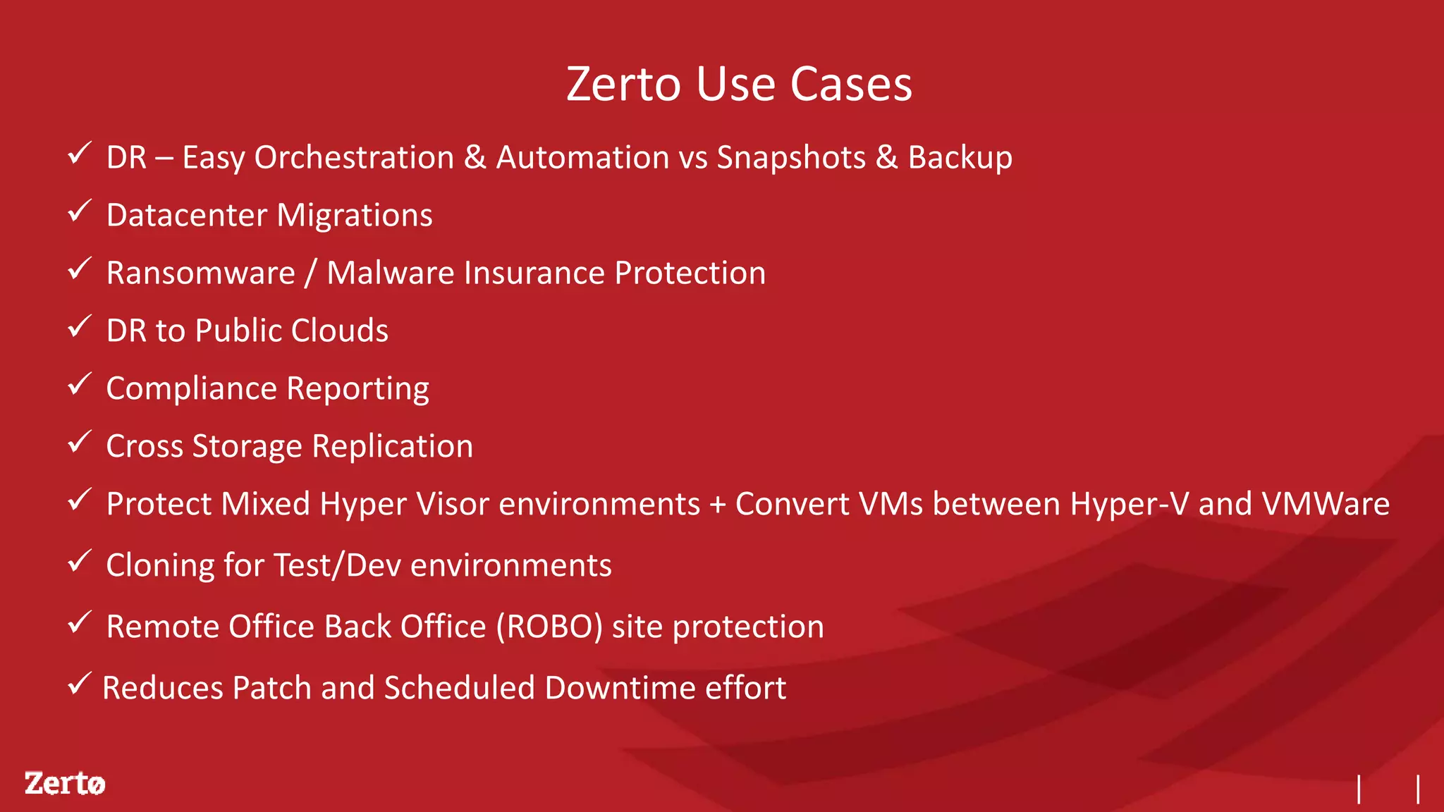 Zerto for dr migration to cloud overview | PDF
