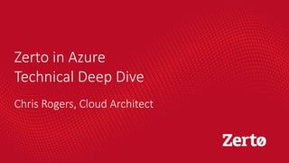 Zerto in azure technical deep dive | PDF