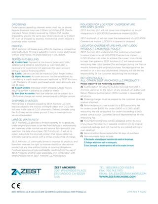 Zest order guide_l7015 | PDF | Dental Health | Diseases and Conditions