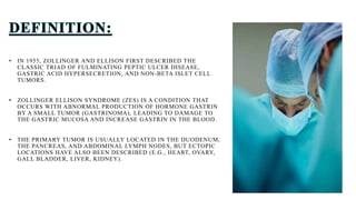 ZOLLINGER ELLISON SYNDROME. | PPTX