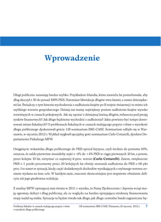 BRE-CASE Seminarium 118 - "Problemy fiskalne w czasach malejącego popytu i obaw o wysokość długu ...