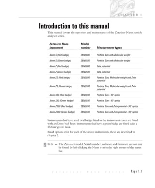 Zetasizer manual | PDF