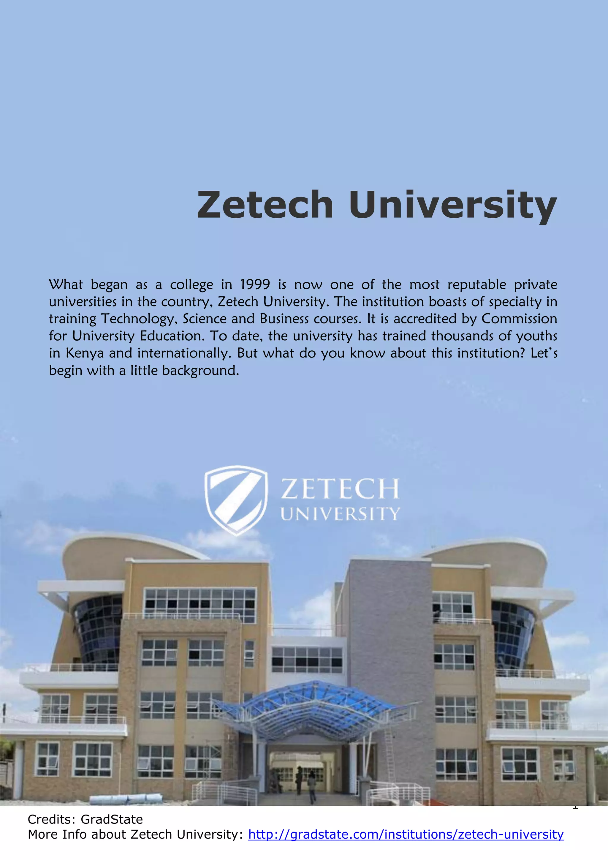 Zetech University - The Newest University in Kenya | PDF