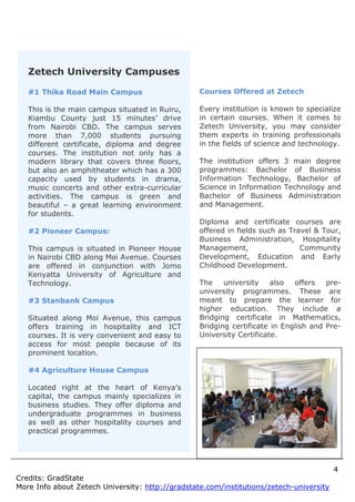Zetech University - The Newest University in Kenya | PDF | College Education | Education