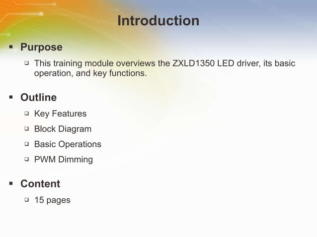 ZXLD1350 - High Power LED Driver | PPT