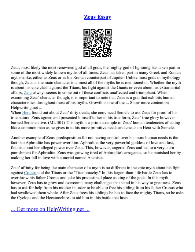 Zeus Mythology | PDF