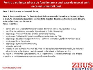 Zeus service - Tot ce trebuie sa stii - Pentru a Schimba Adresa de Functionare | PPTX