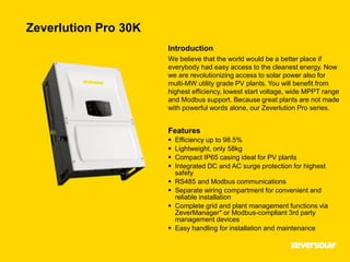 Zeversolar Inverter Presentation | PPTX