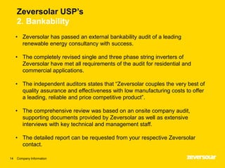 Zeversolar Inverter Presentation | PPTX