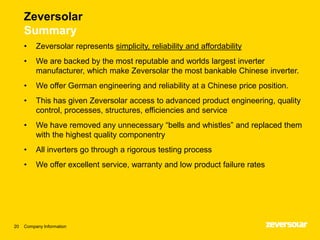 Zeversolar Inverter Presentation | PPTX