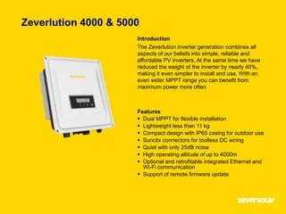Zeversolar Inverter Presentation | PPTX