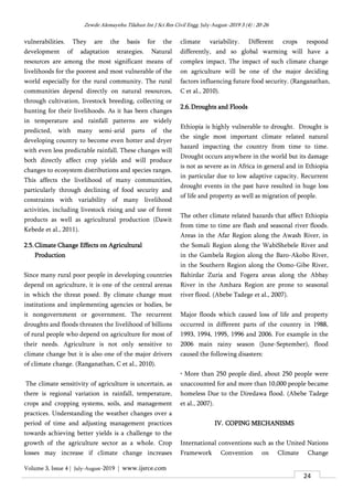 Zewde alemayehu tilahun a review on vulnerability of climate change on ...