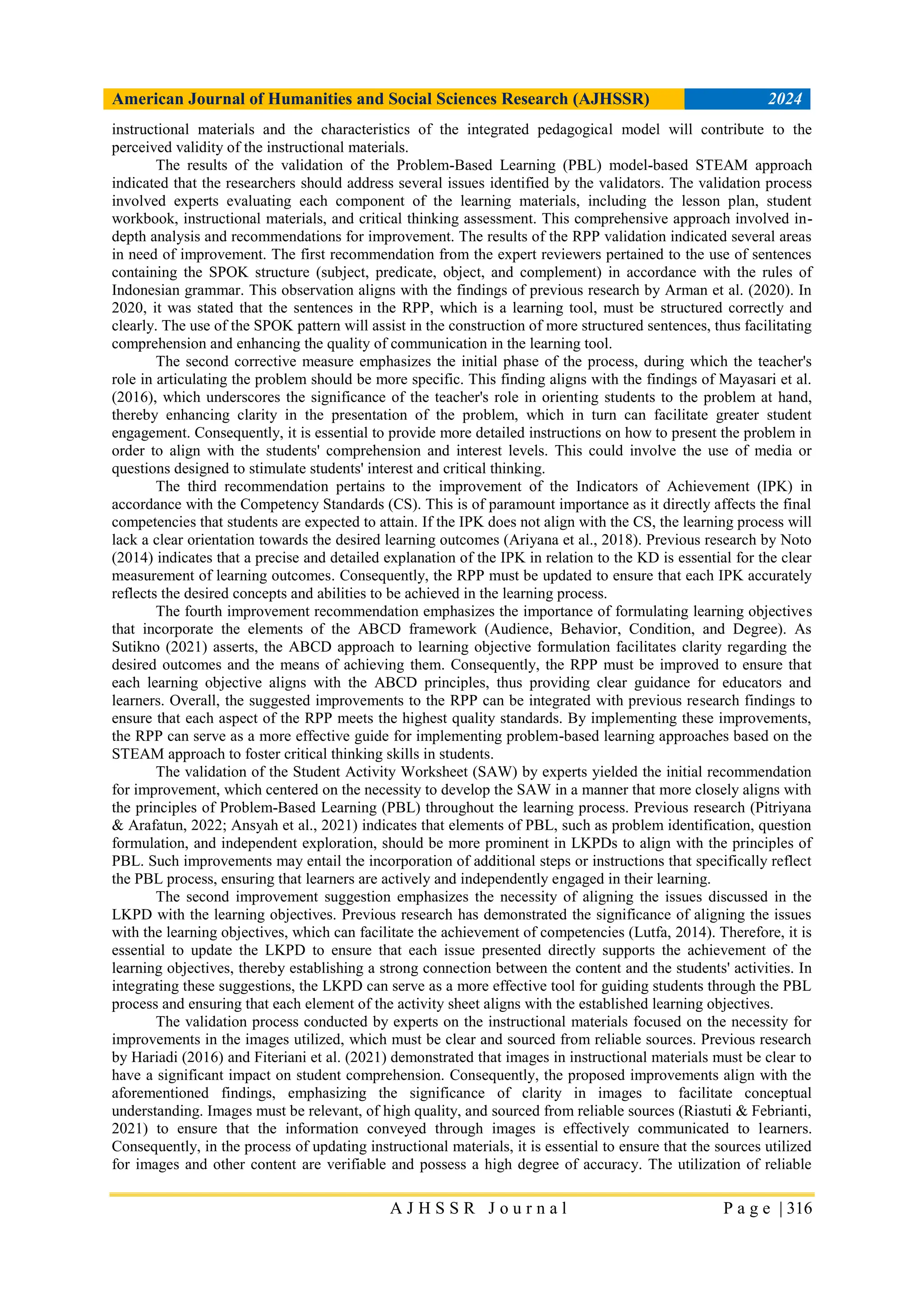 VALIDITY OF THE PROBLEM-BASED LEARNING MODELLEARNING TOOLS BASED ON THE STEAM APPROACHON ...