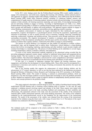 VALIDITY OF THE PROBLEM-BASED LEARNING MODELLEARNING TOOLS BASED ON THE ...