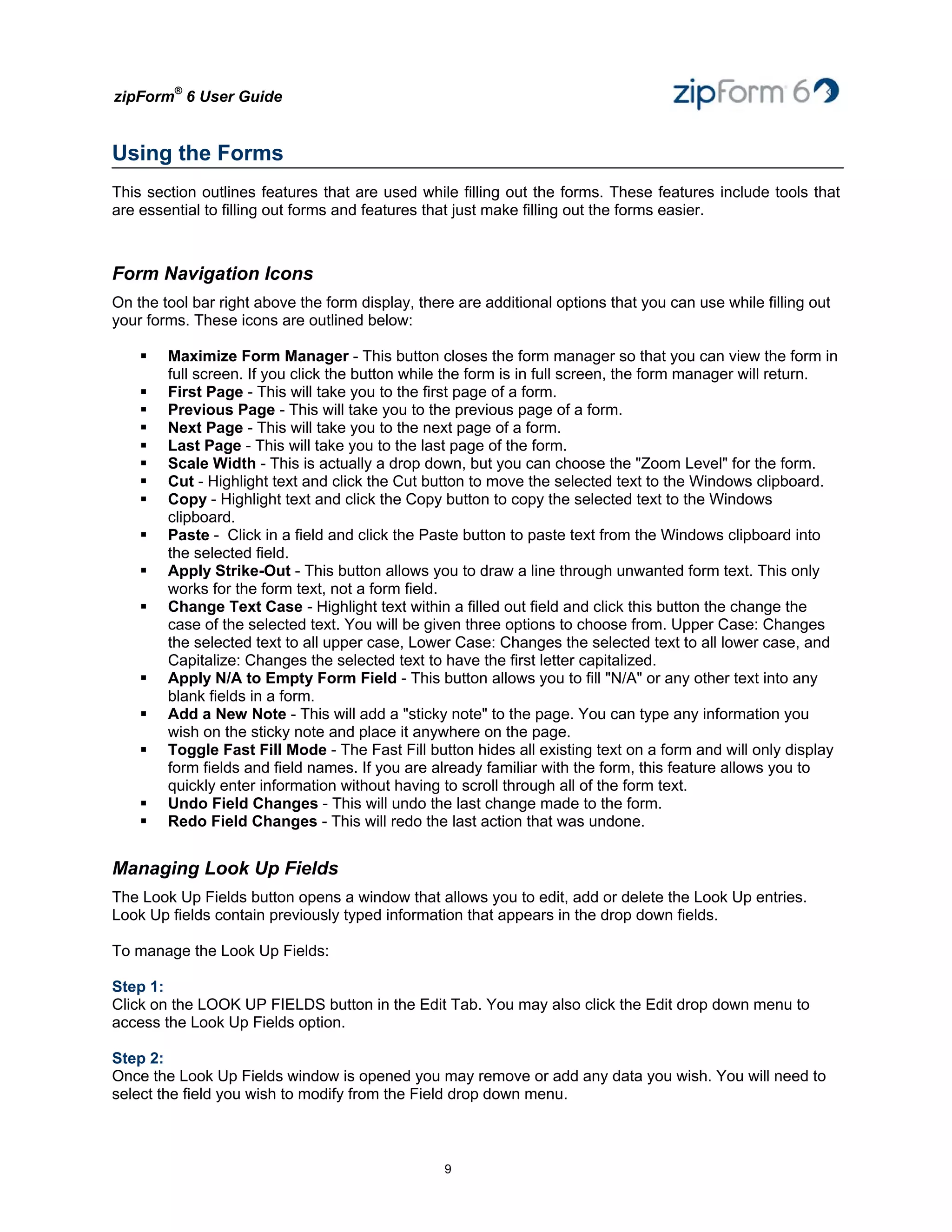Zipforms Online 6 Users guide | PDF